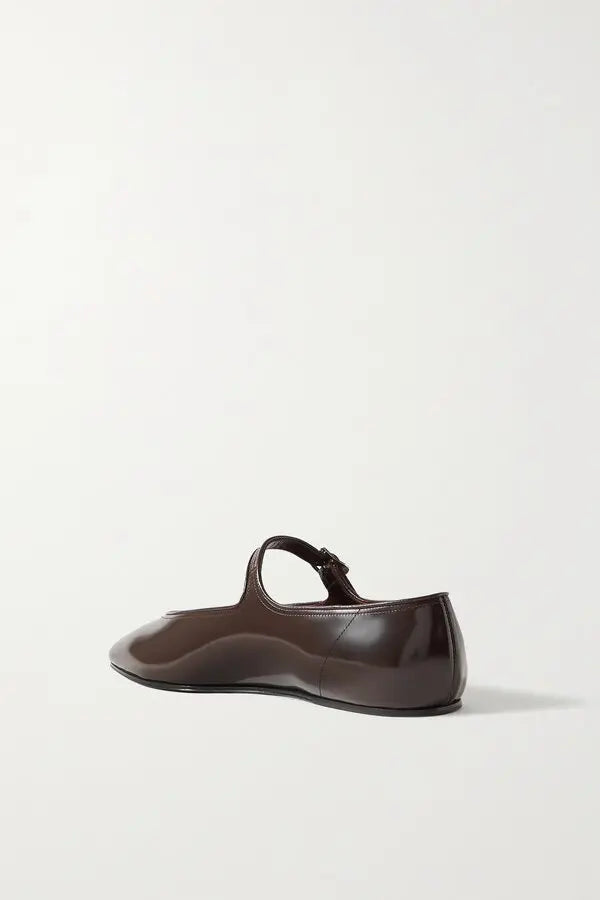 Glossed-leather MJ flats – Petite Chérie