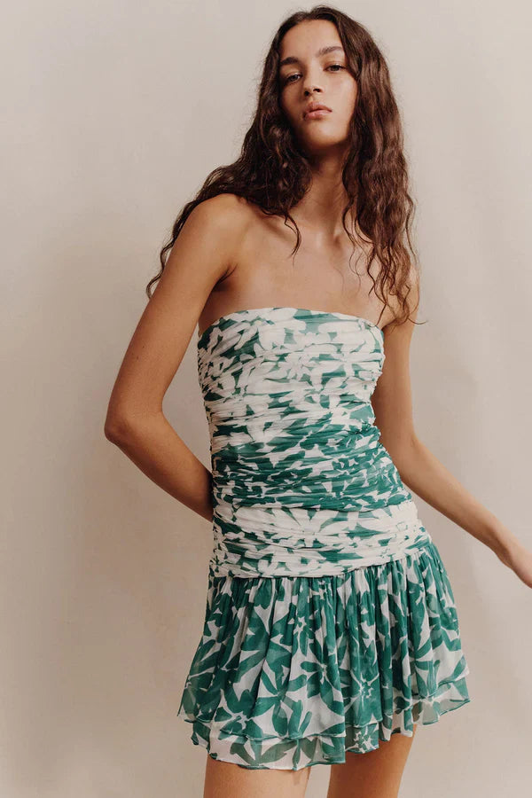 Marguerite Strapless Contrast Mini Dress – Petite Chérie