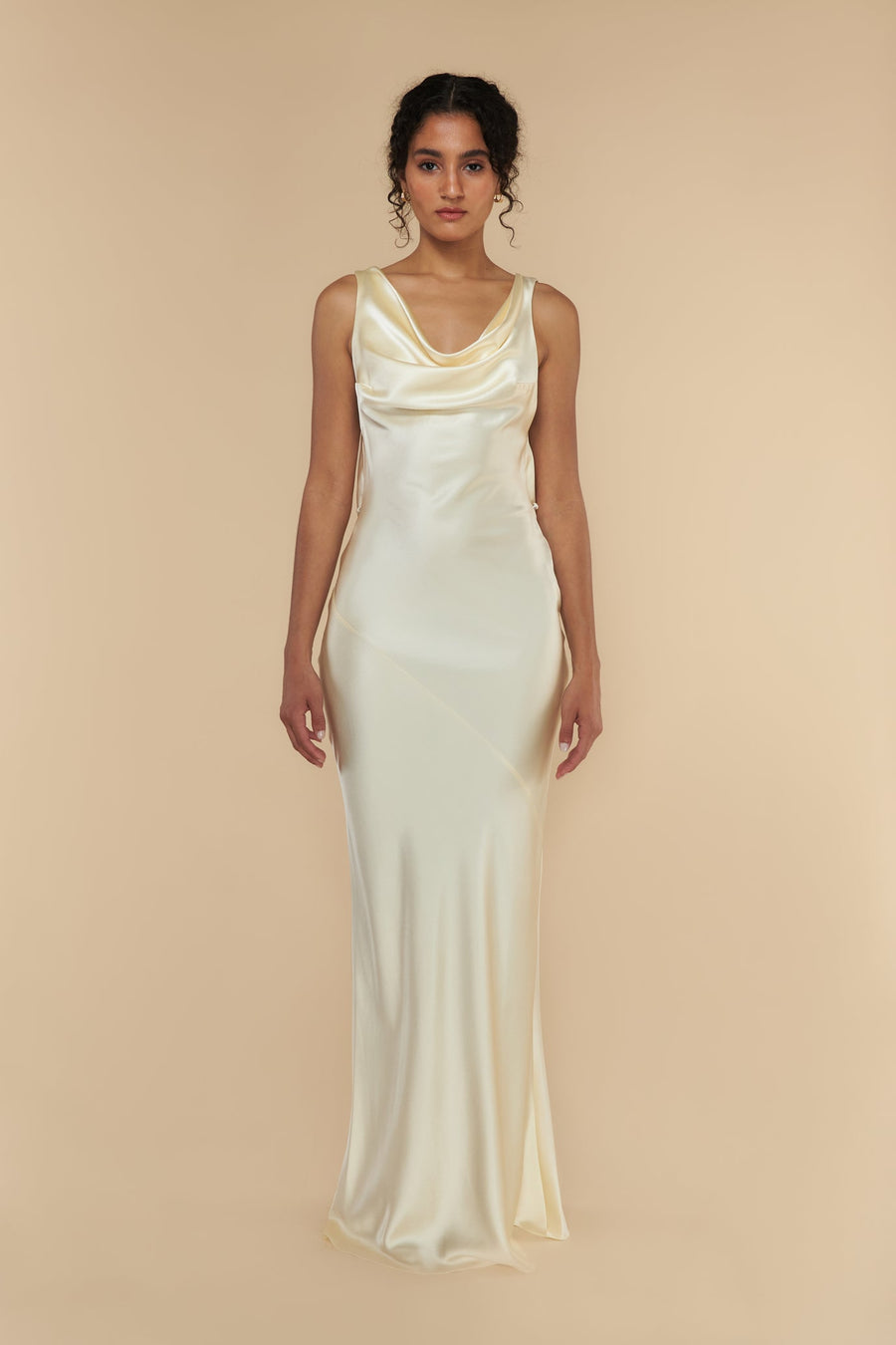 Plunging Back Cowl Gown – Petite Chérie