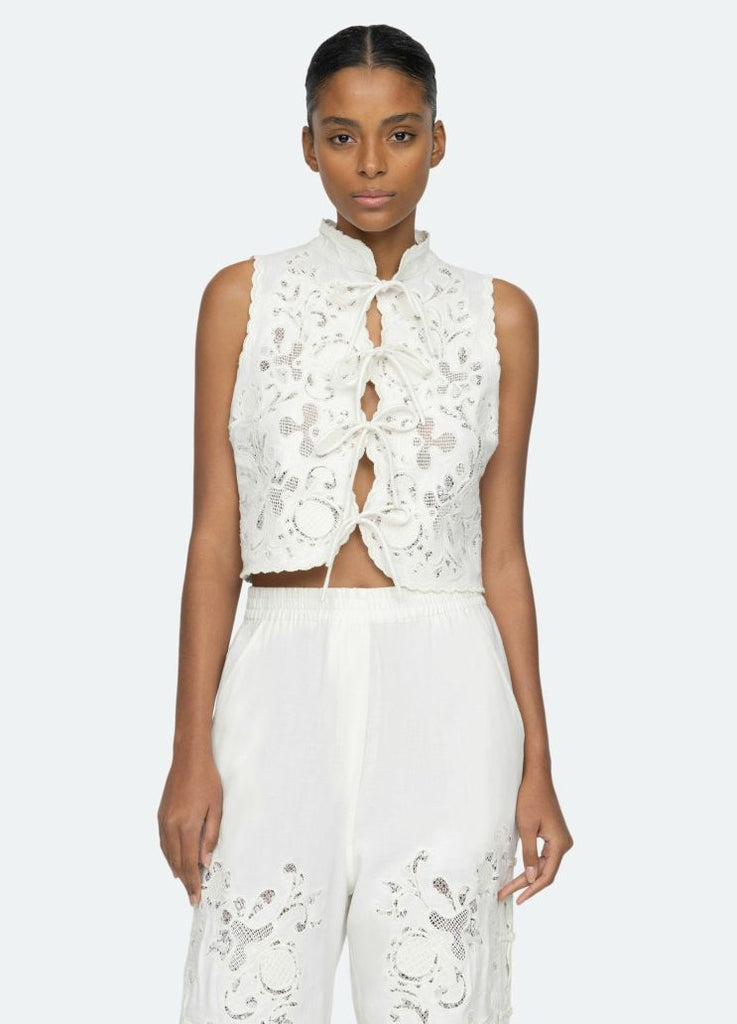 Baylin Cotton-Blend Lace Vest – Petite Chérie