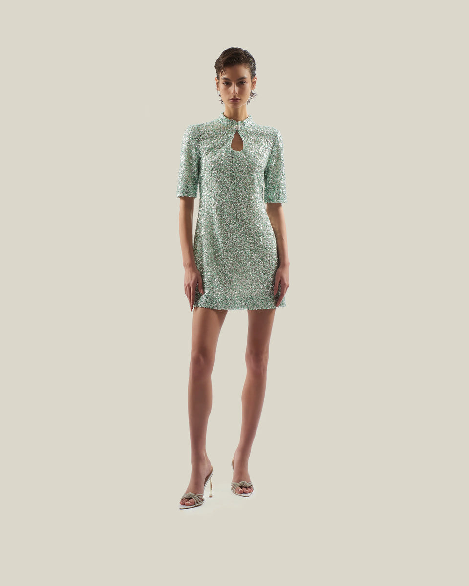 Delphi Disco Dress in Mint – Petite Chérie